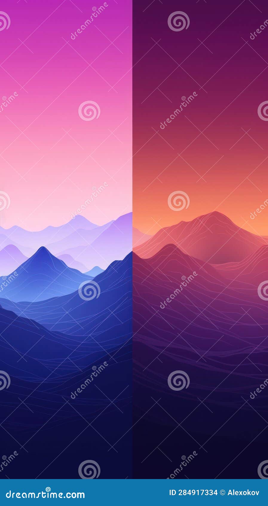 Soft Apricot Landscape with Mountains and Evening Sky AI Generated ...