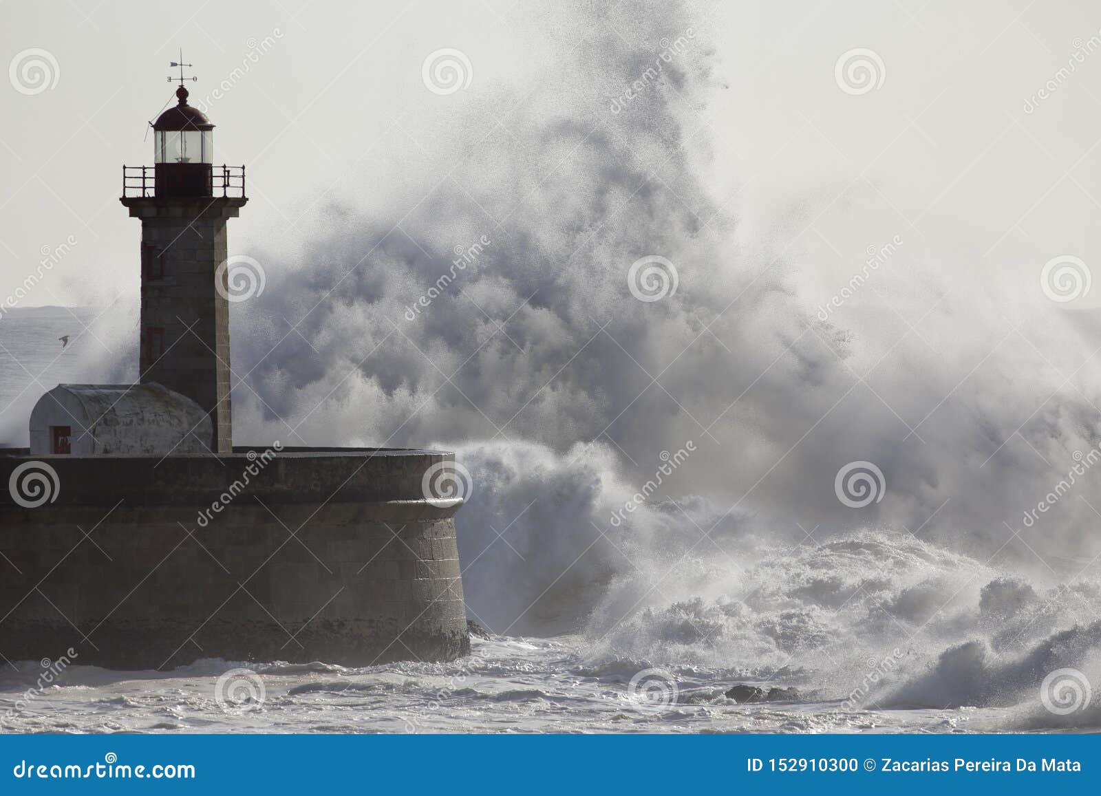 Soft Backlit Waves Over Old Lighthouse Stock Photo - Image of dramatic ...