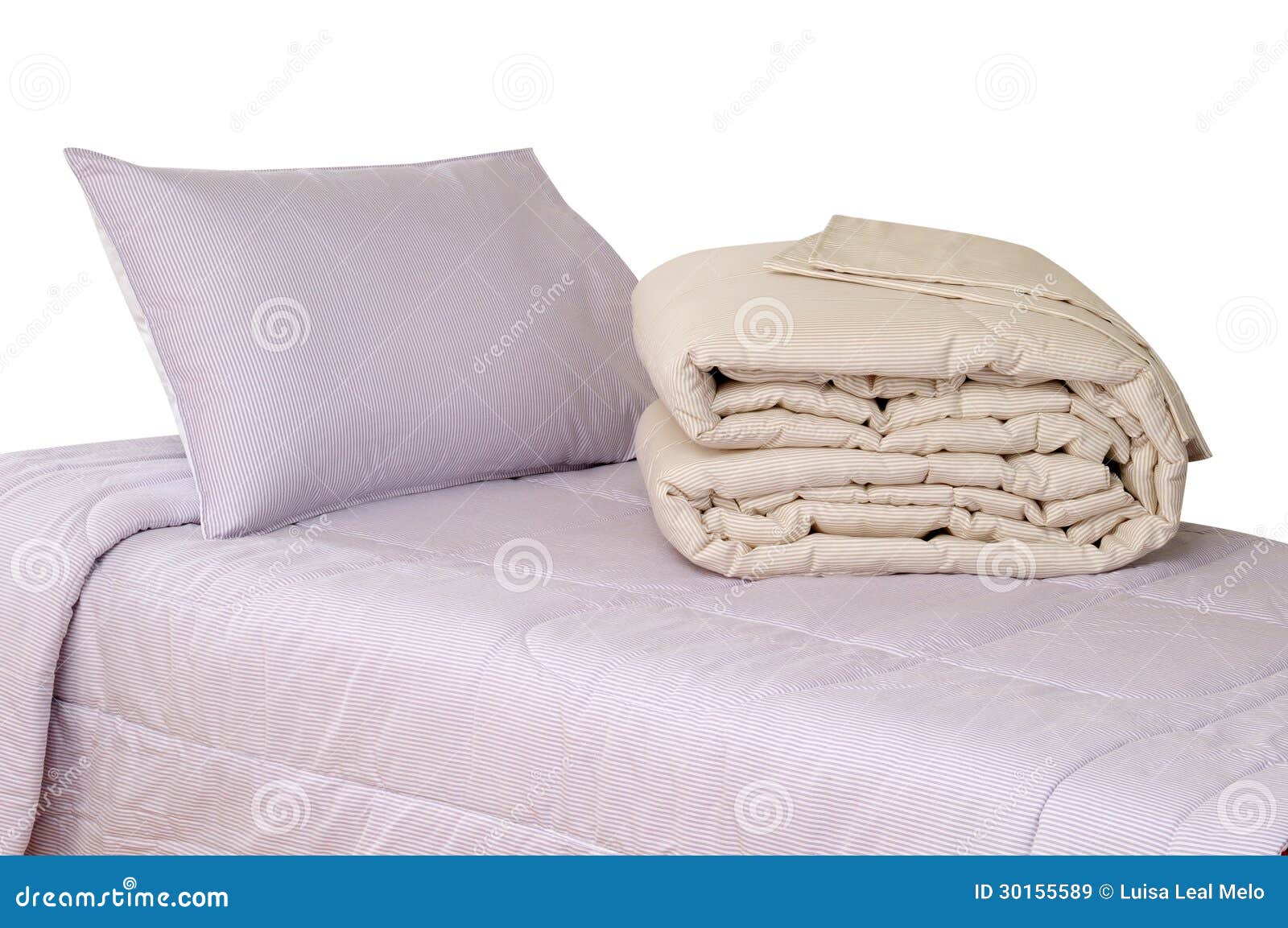 Bed. Isolated stock image. Image of unattended, textile - 30155589