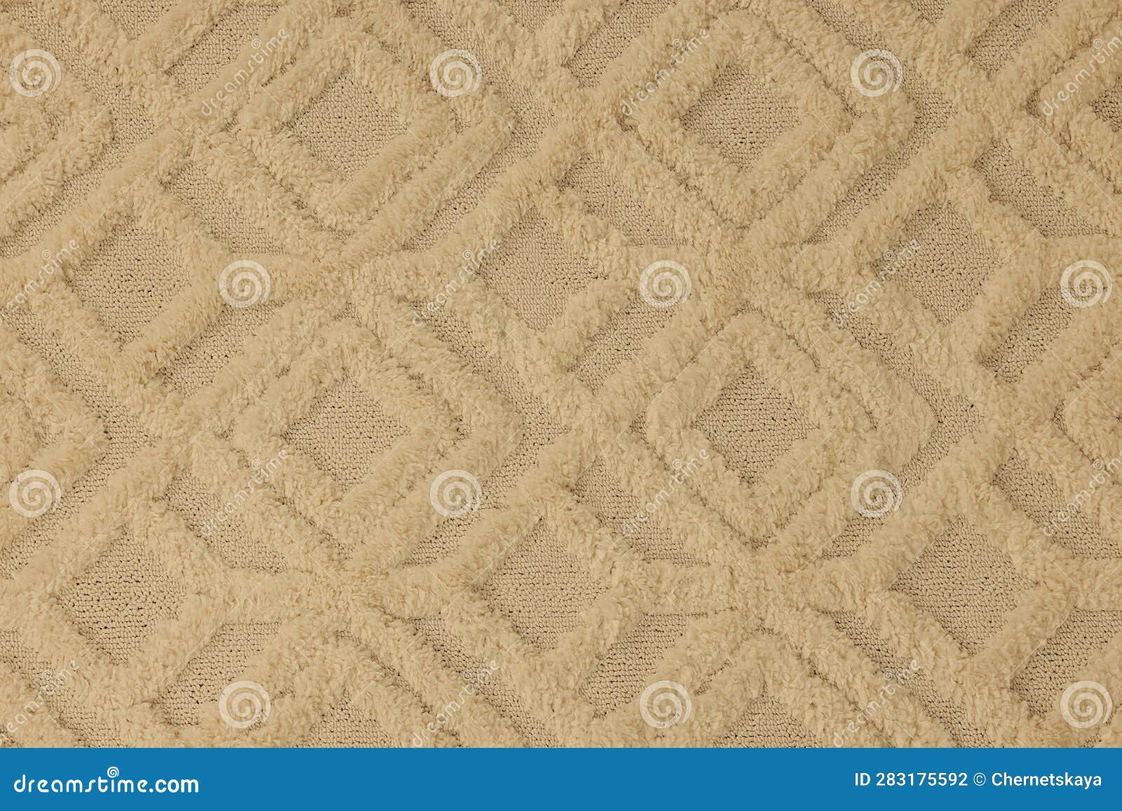 Soft Beige Carpet with Pattern As Background, Top View Stock Photo ...