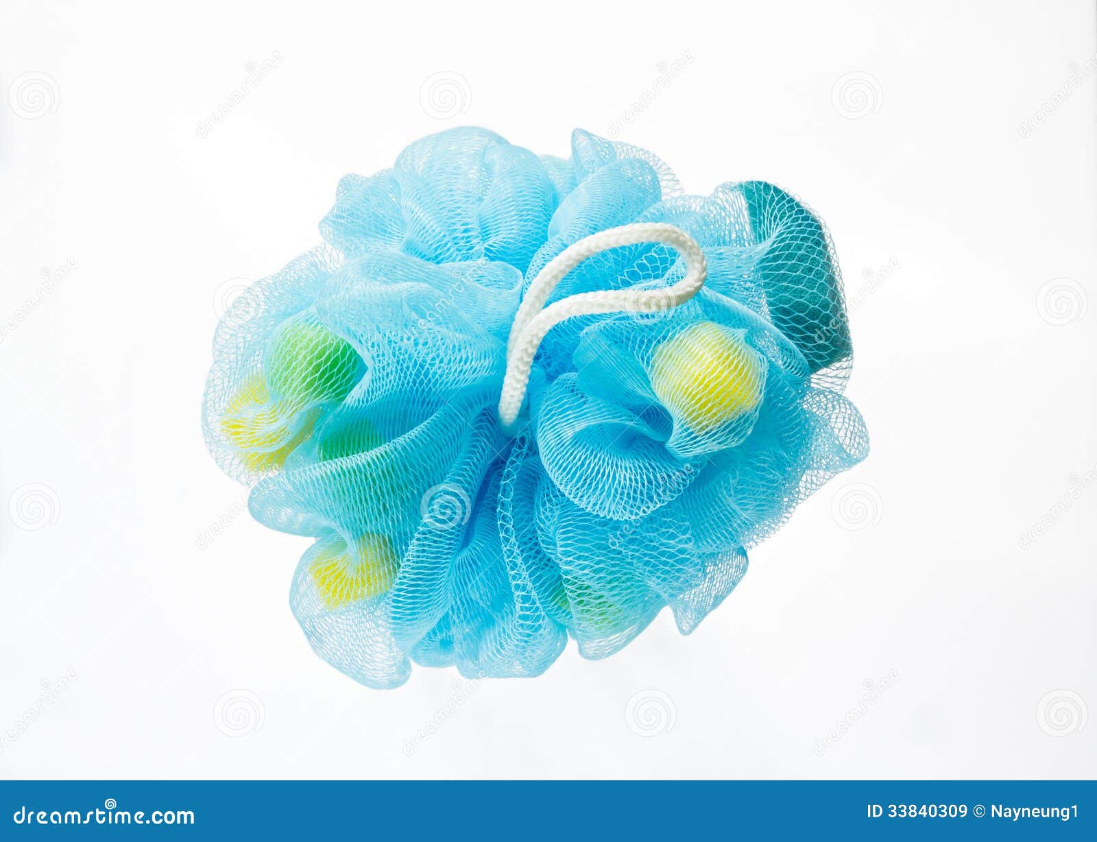Soft Blue Bath Puff or Sponge Stock Image - Image of puff, treatment ...