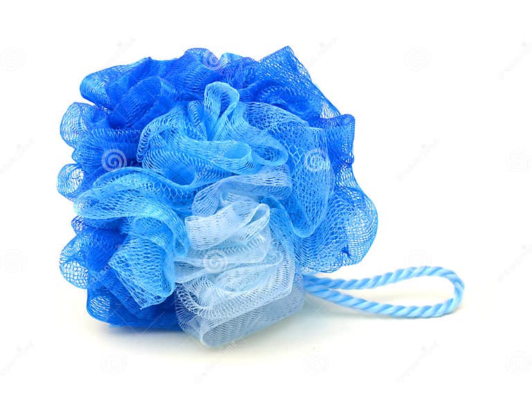 Soft blue bath puff stock photo. Image of body, health - 66956862