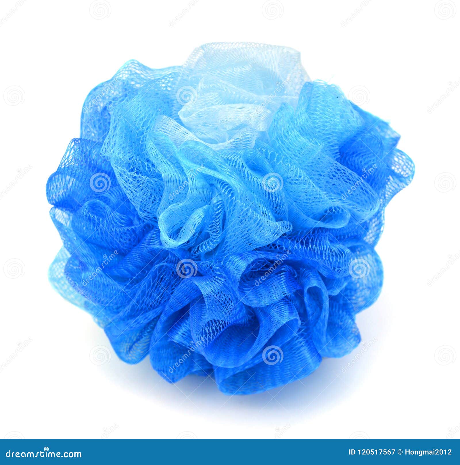 Soft Blue Bath Puff or Sponge on White Background Stock Image - Image ...