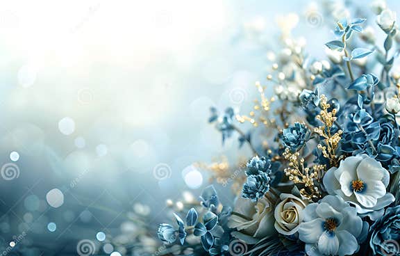 Soft Blue Floral Background, Frame, Greeting Card, and Banner Stock ...