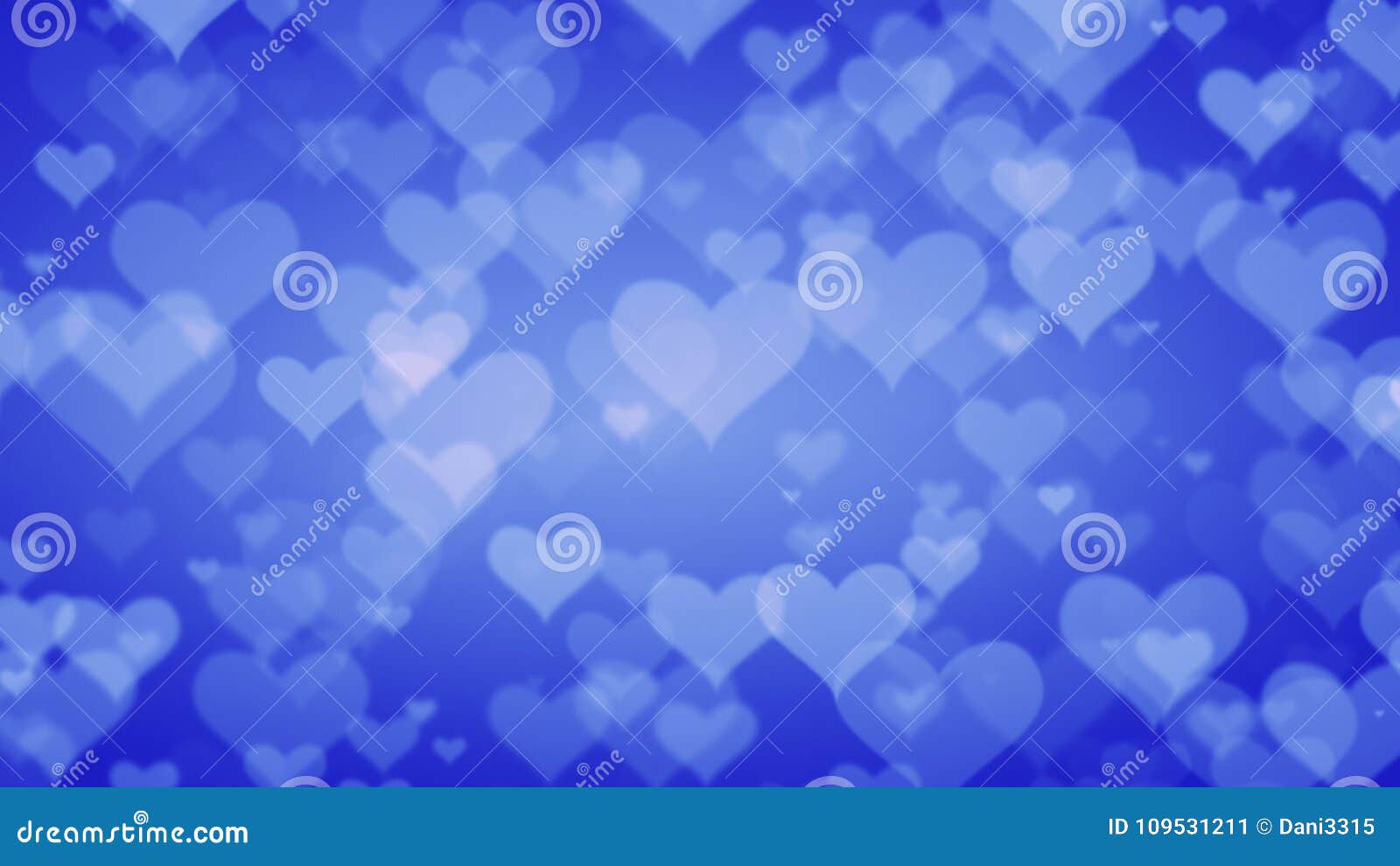 Soft Blue Hearts on Graduated Background. Valentines Day Concept Stock ...