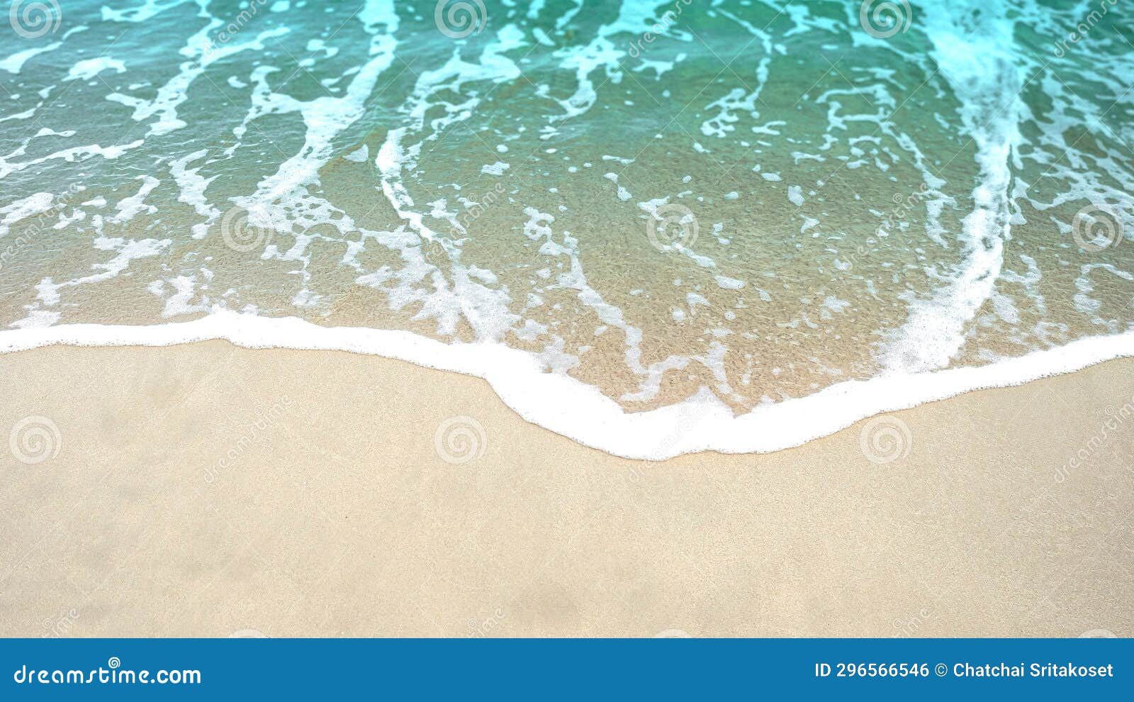 Soft Blue Ocean Wave on Clean Sandy Beach Stock Photo - Image of water ...