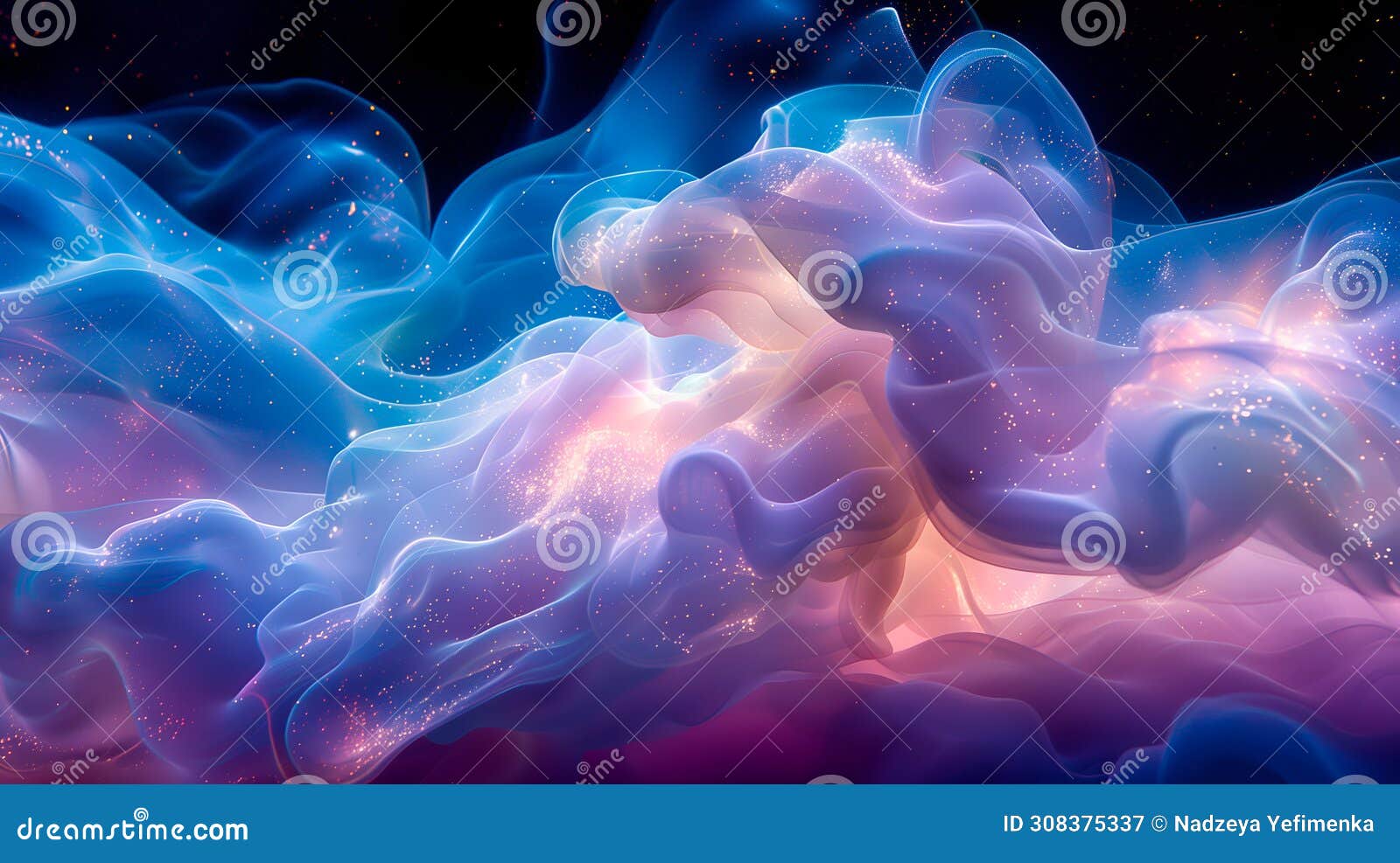 Soft Blue and Pink Nebula-like Abstract Texture. AI Generated Stock ...