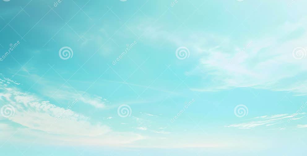 Soft Blue Sky Gradient Background with Clouds Stock Illustration ...
