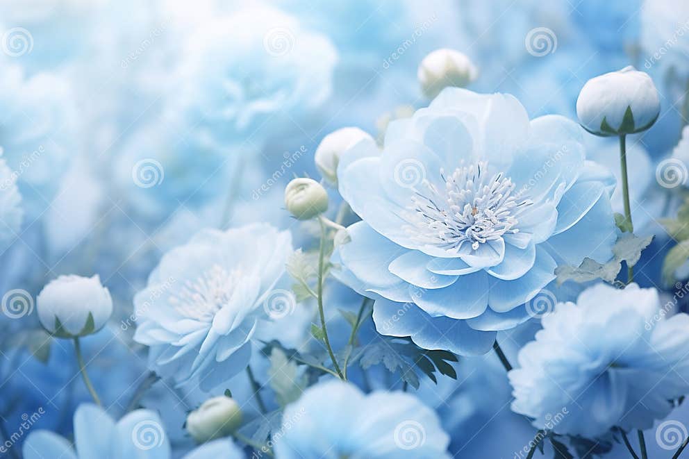 Soft Blue Spring Floral Background Stock Illustration - Illustration of ...