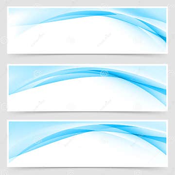 Soft Blue Wave Border Template Header Set Stock Vector - Illustration ...