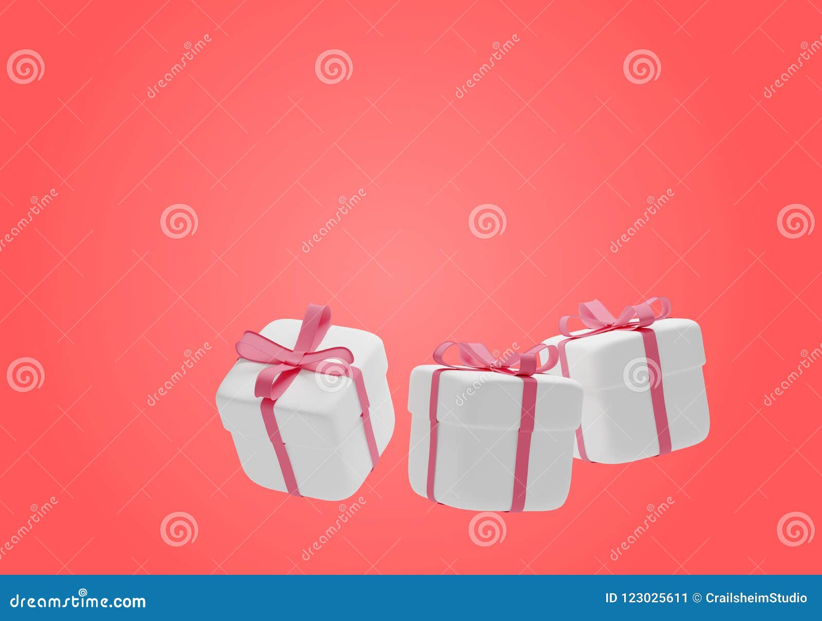 Soft Blurred Background Female Colored Design with Gift Boxes 3d ...