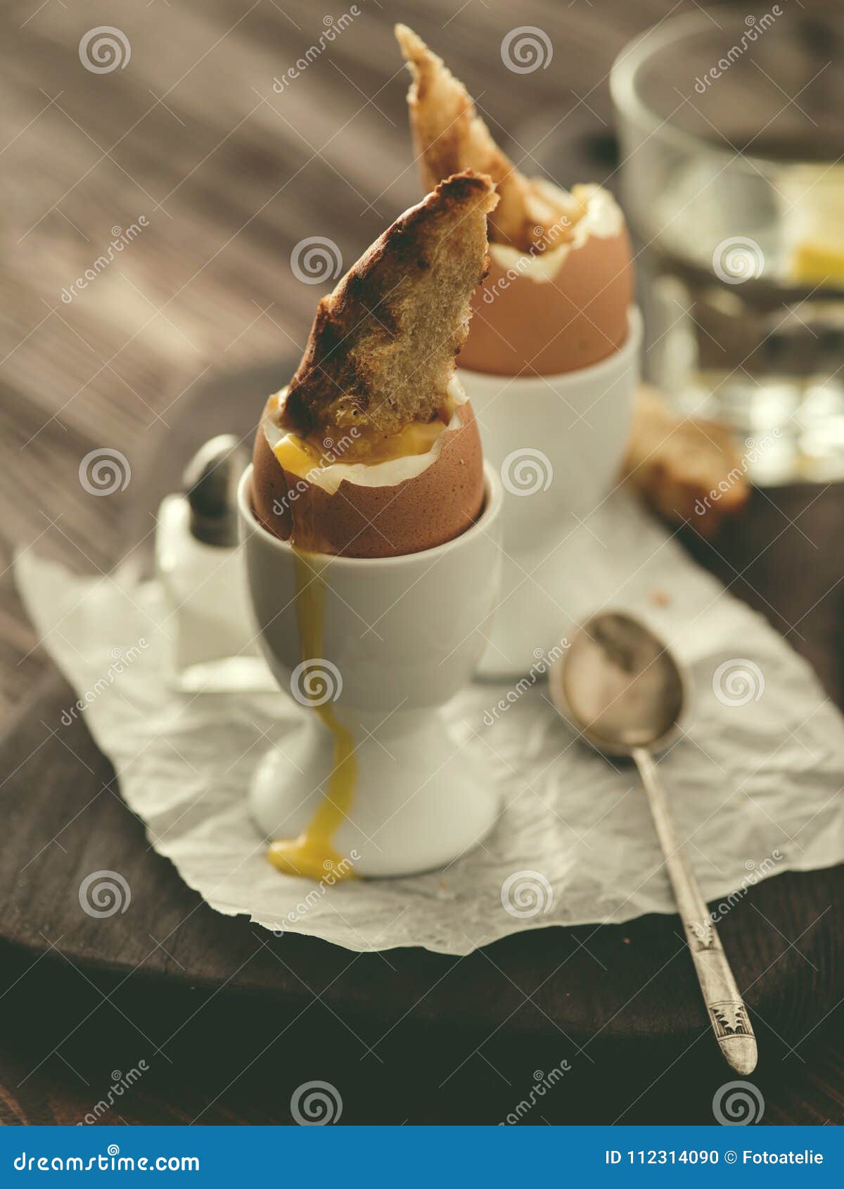 Soft Boiled Chicken Egg for Breakfast, with Toast. Stock Photo - Image ...