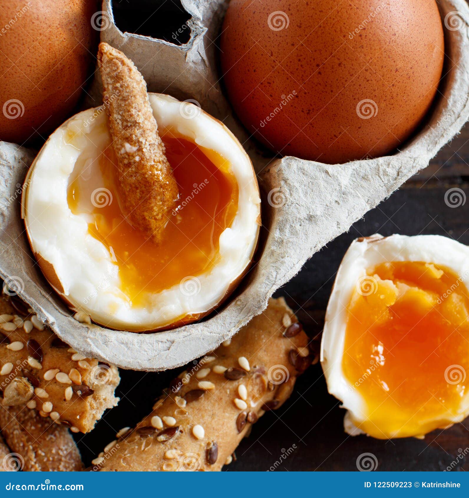 Soft-boiled Egg with Crisp Bread Stock Image - Image of protein, rustic ...