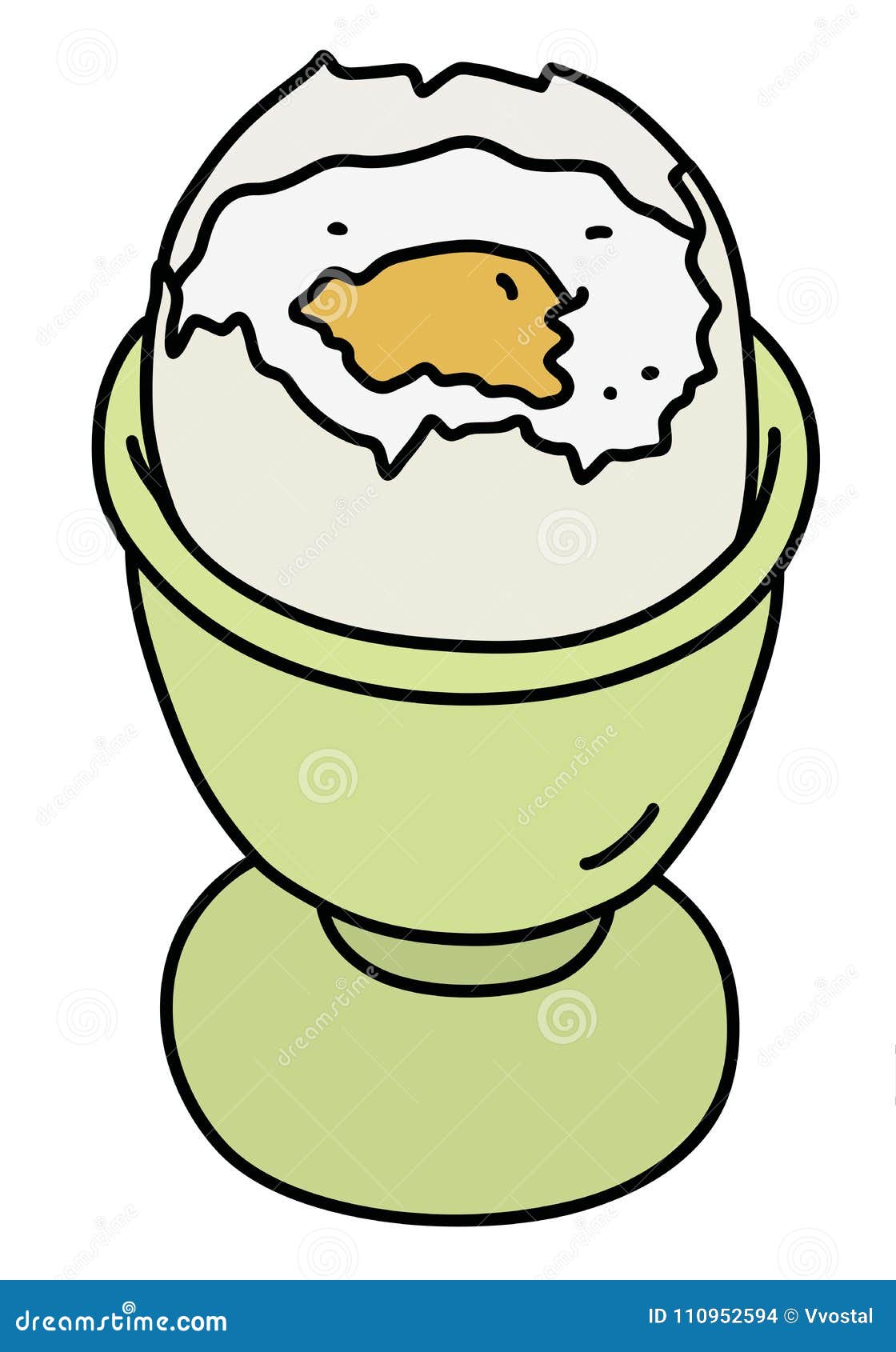 The Soft Boiled Egg Stock Vector Illustration Of Yolk 110952594