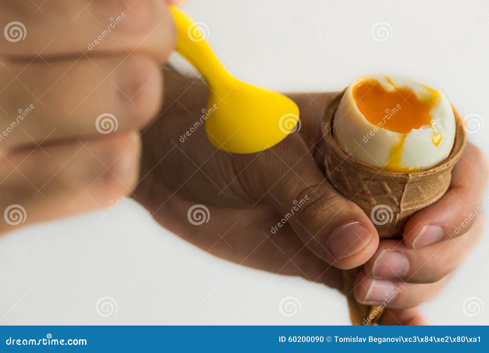 Soft Boiled Egg in an Ice Cream Cone, Concept of Innovation. Stock ...