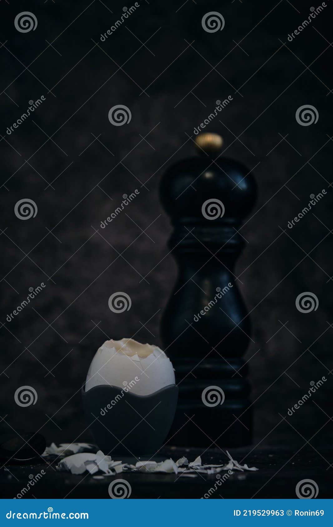 Soft-boiled Egg on a Stand on a Dark Background Stock Image - Image of ...