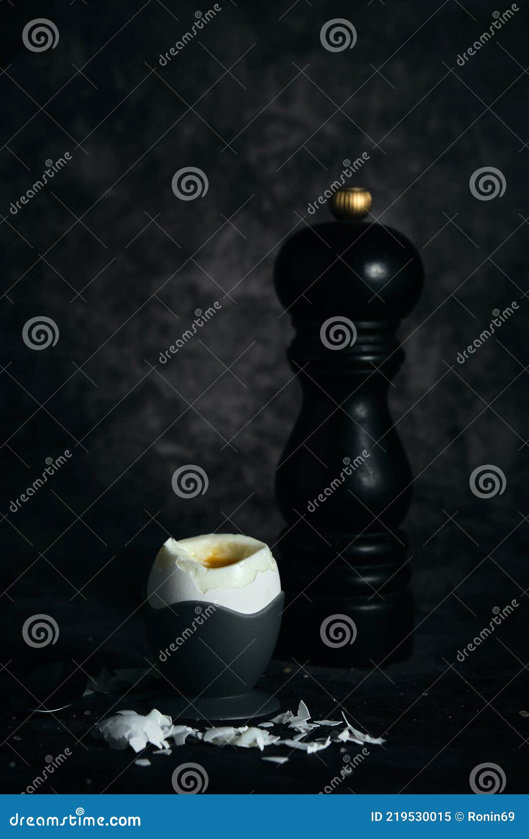 Soft-boiled Egg on a Stand on a Dark Background Stock Image - Image of ...