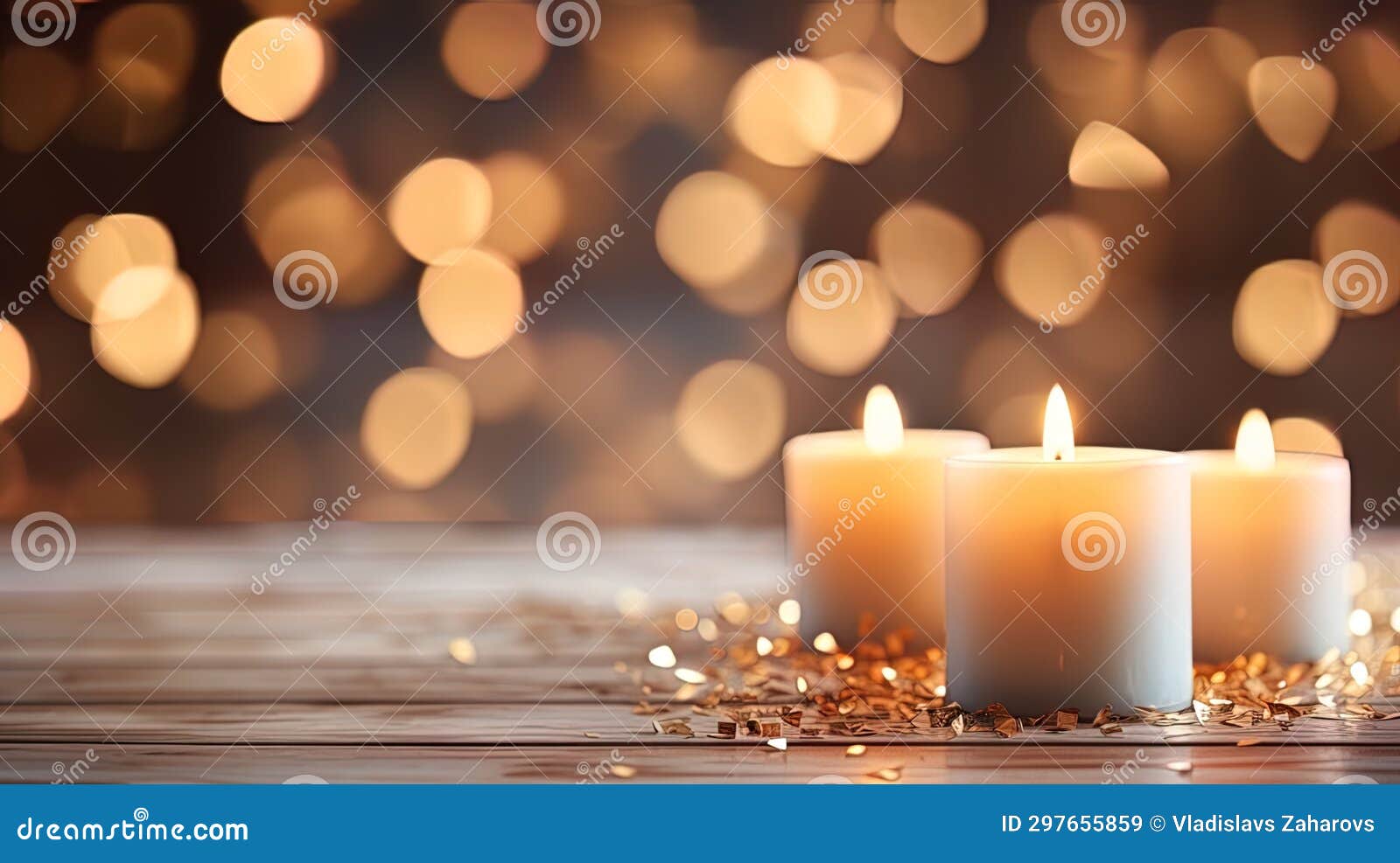 Soft Bokeh Glows in a Romantic Candlelight Stock Illustration ...