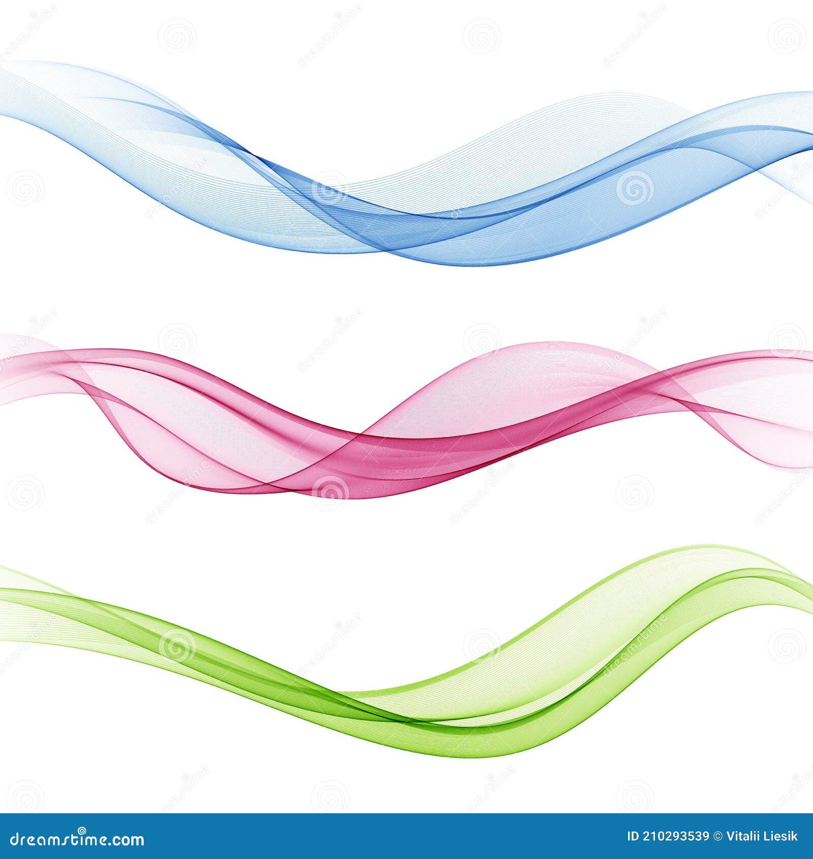 Soft Bright Colorful Web Border Layout Set of Beautiful Modern Swoosh ...