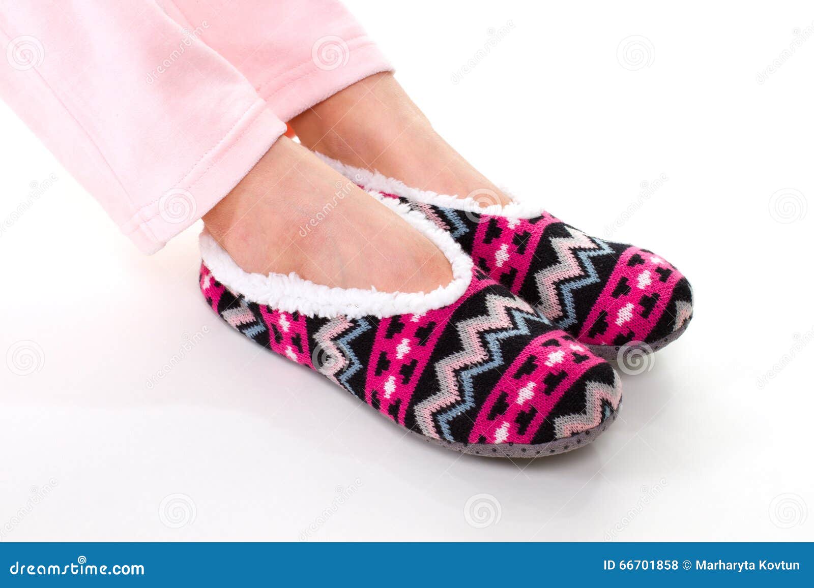 Soft, Bright, Cozy Slippers. Stock Photo - Image of model, bright: 66701858