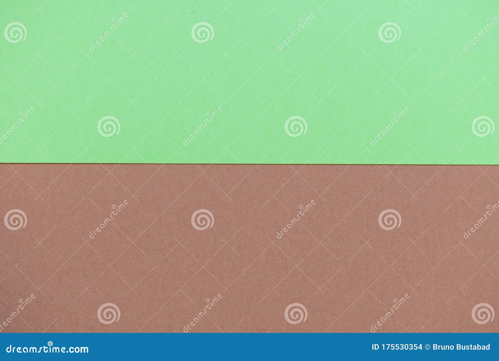 Soft Brown and Bright Green Cardboard Background, Horizontal Division ...