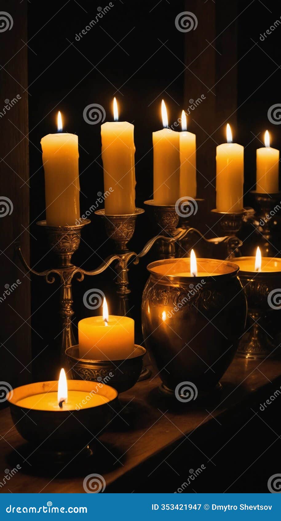 Soft Candlelight Illuminates a Tranquil Setting for Reflection and Calm ...