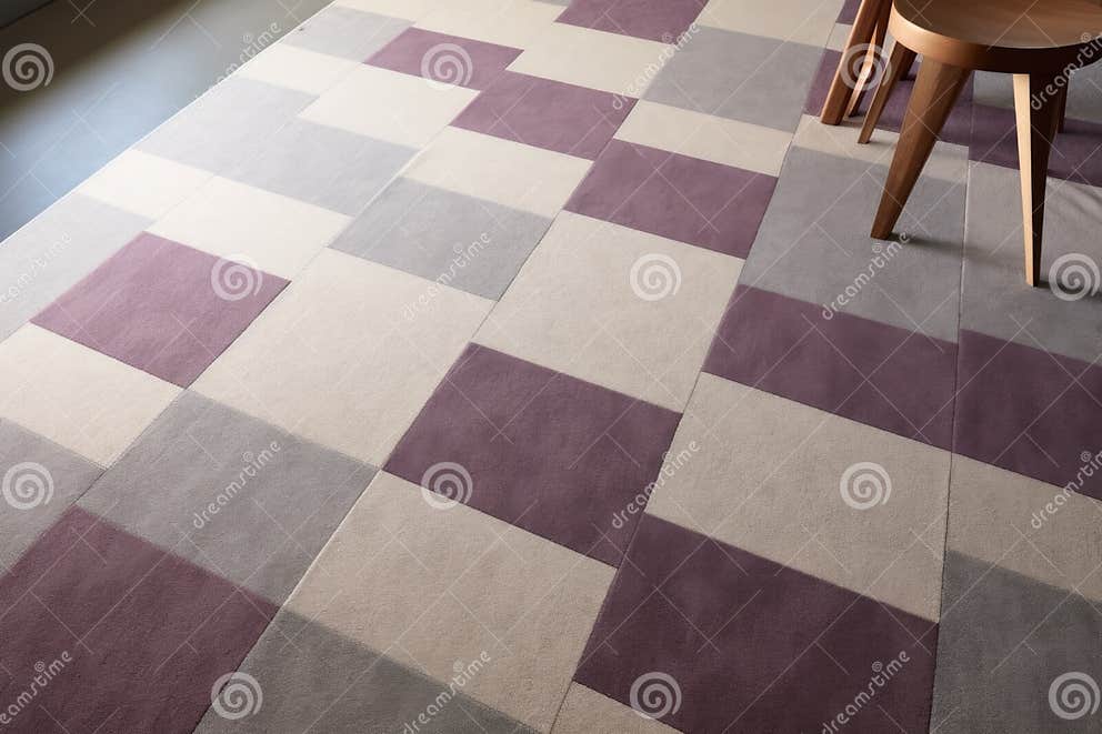 Soft Carpet Tiles Arranged in a Geometric Pattern Stock Illustration ...