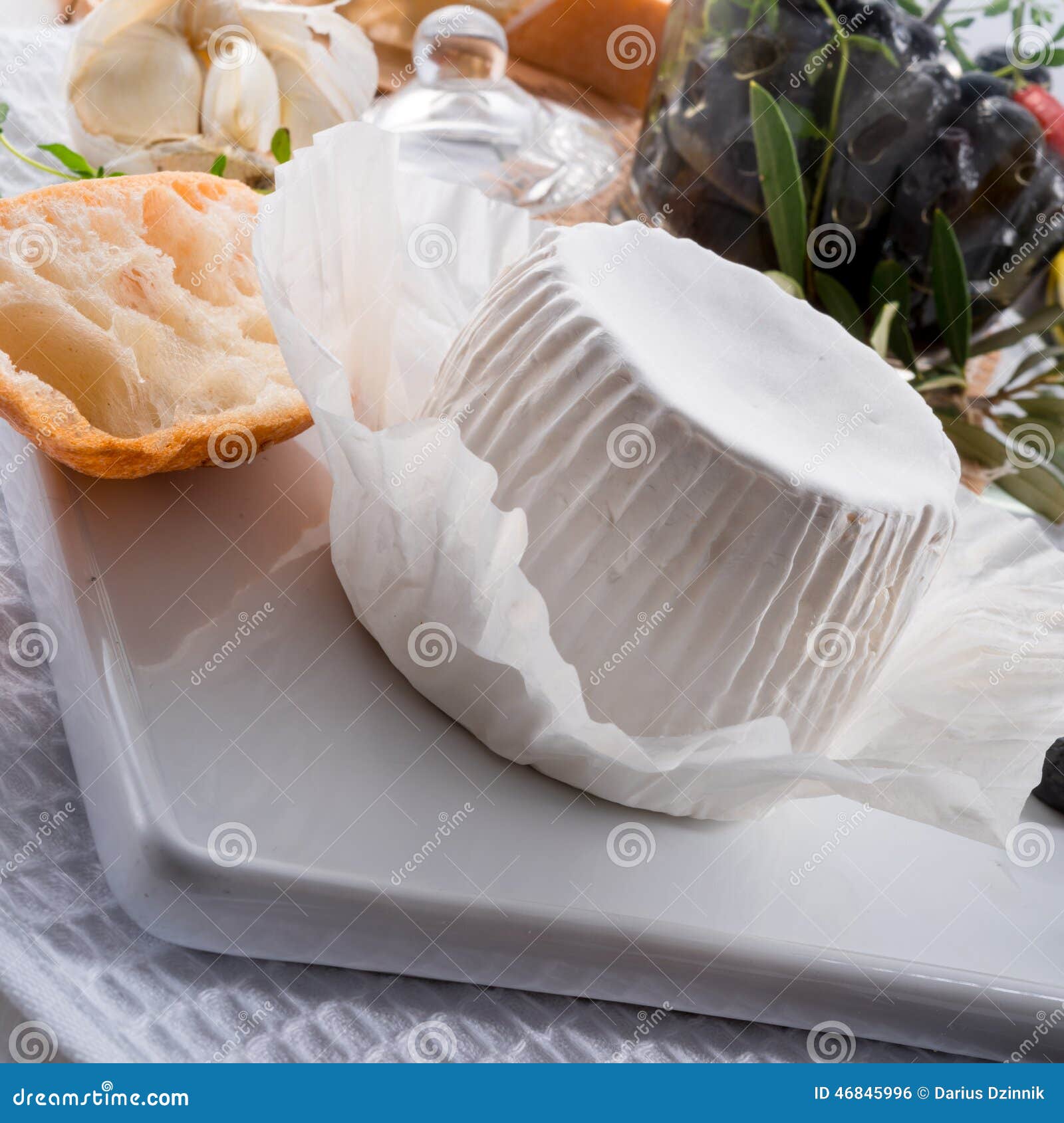 Soft Cheese with Spicy Olives Stock Photo - Image of cook, delicious ...