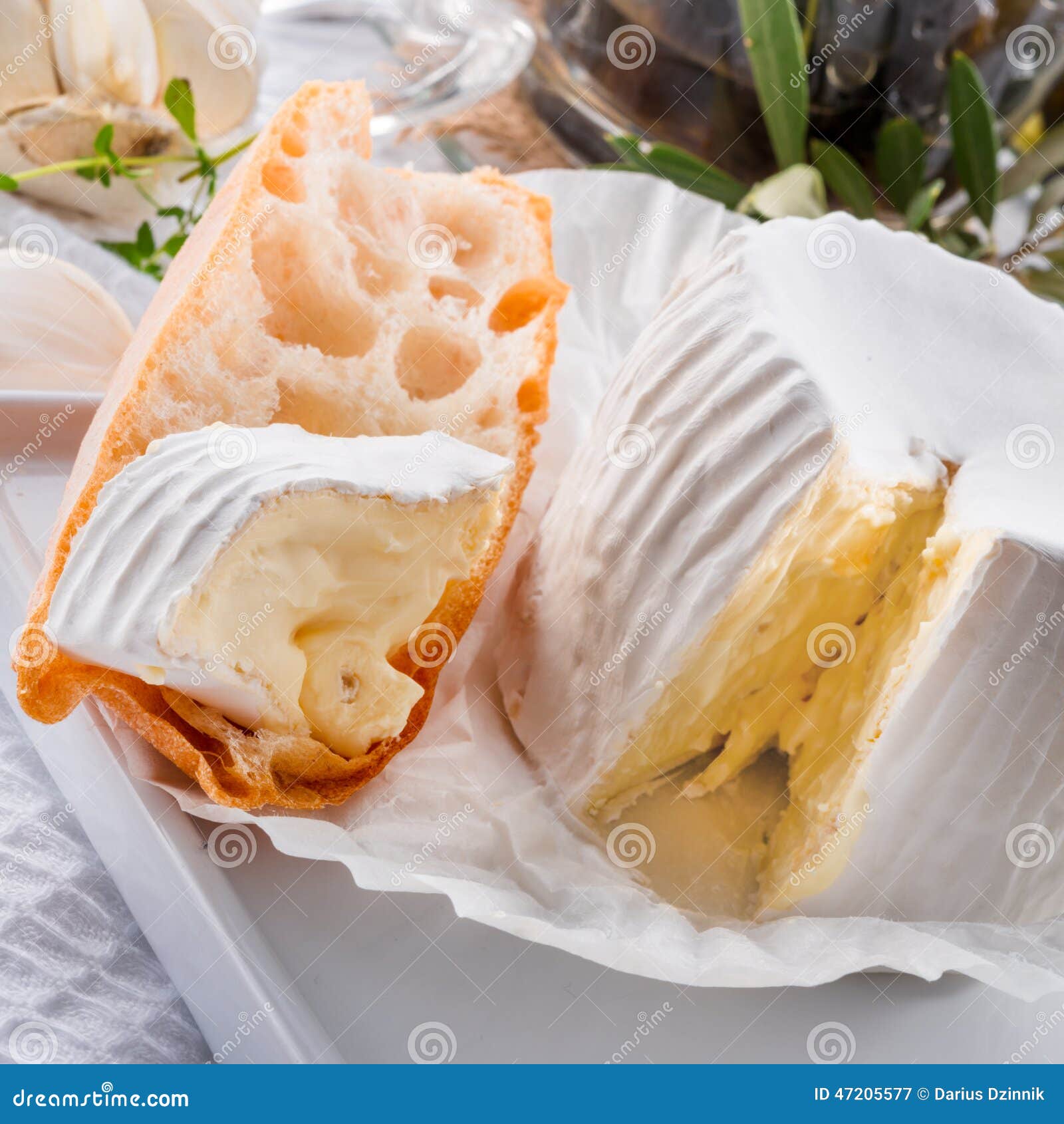Soft Cheese with Spicy Olives Stock Image - Image of grocery, freshness ...