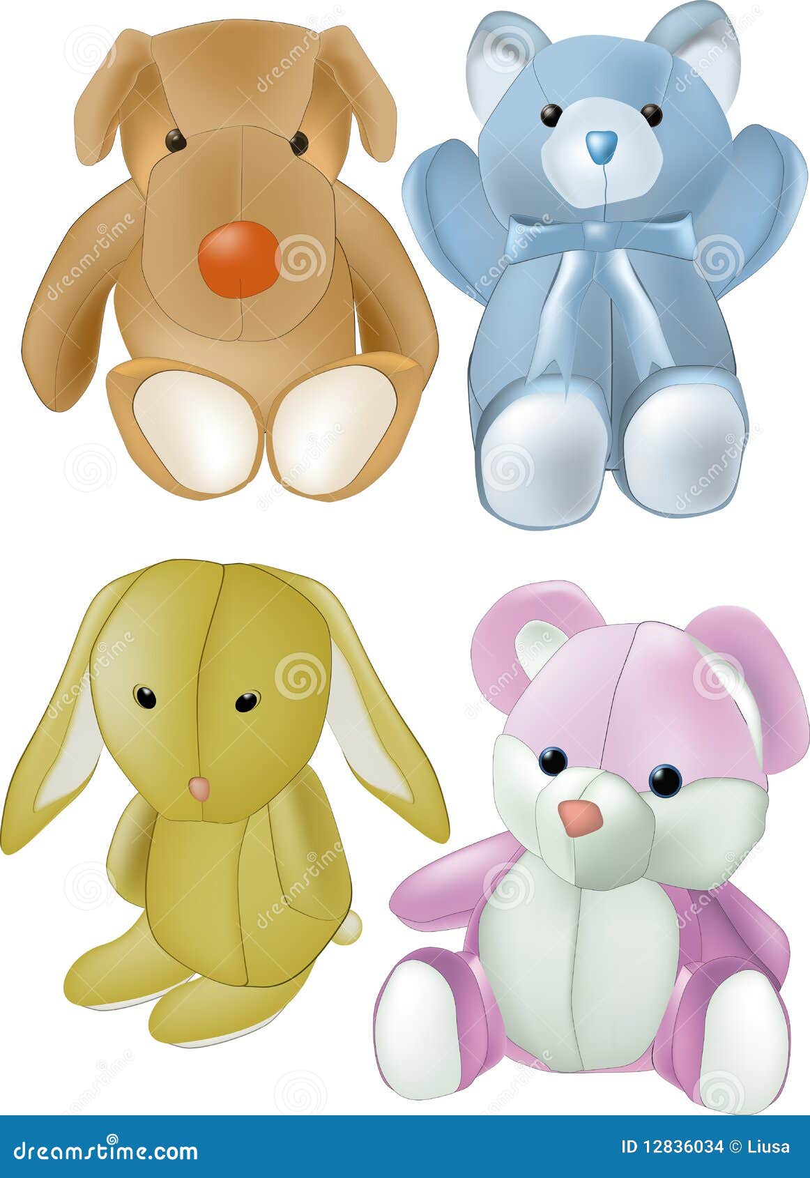 Soft children toys stock vector. Illustration of baby - 12836034