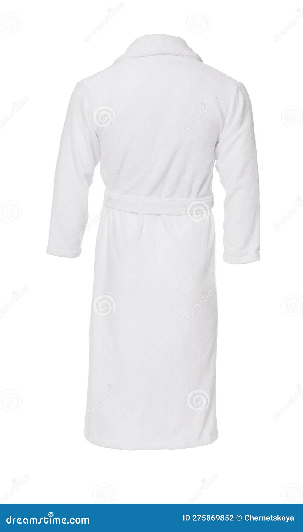 Soft Clean Terry Bathrobe Isolated on White, Back View Stock Photo ...