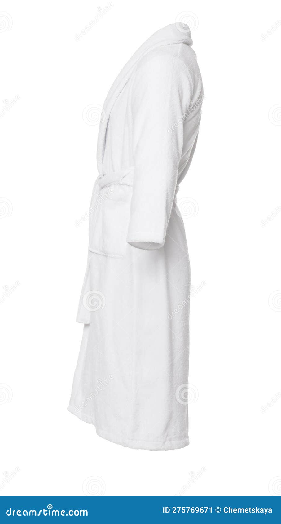 Soft Clean Terry Bathrobe Isolated on White, Side View Stock Image ...