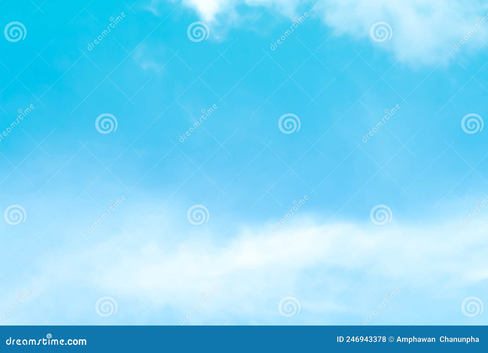 Soft Clouds on Bright Blue Sky Background and Copy Space Stock Photo ...