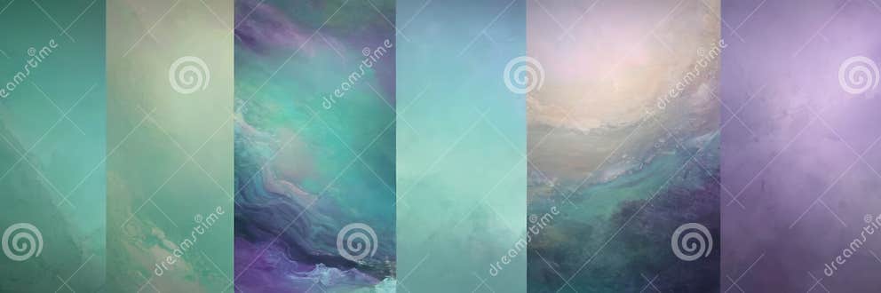 A Soft Collage of Lavender and Turquoise Gradients. Pearl Gradient ...