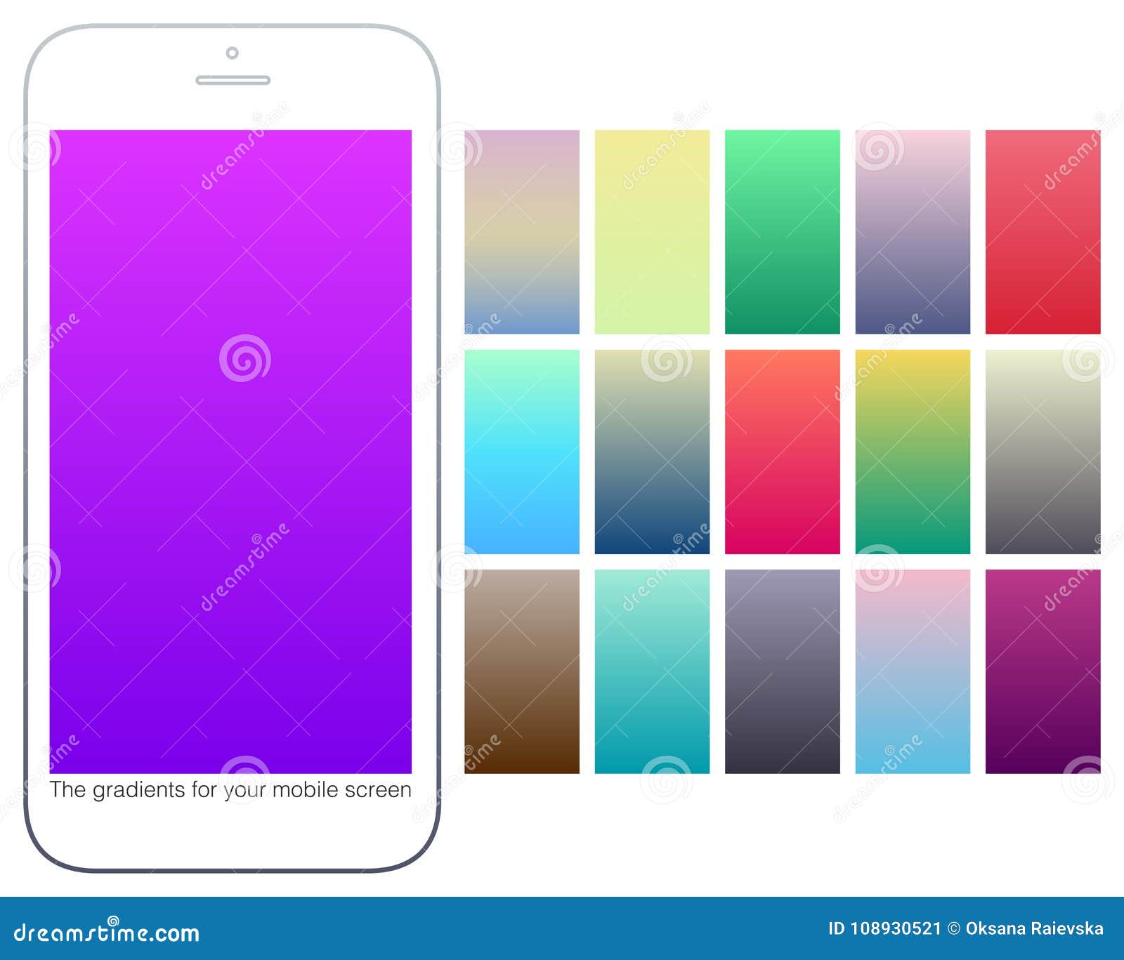 Soft Color Gradient Backgrounds Set. Stock Vector - Illustration of ...