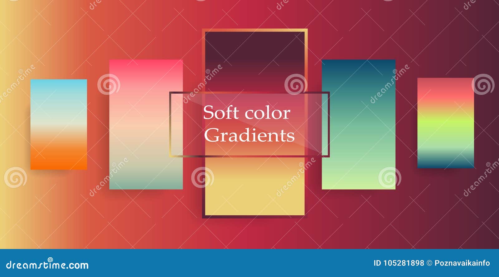 Soft Color Gradients. a Modern Color Combination for a Mobile ...