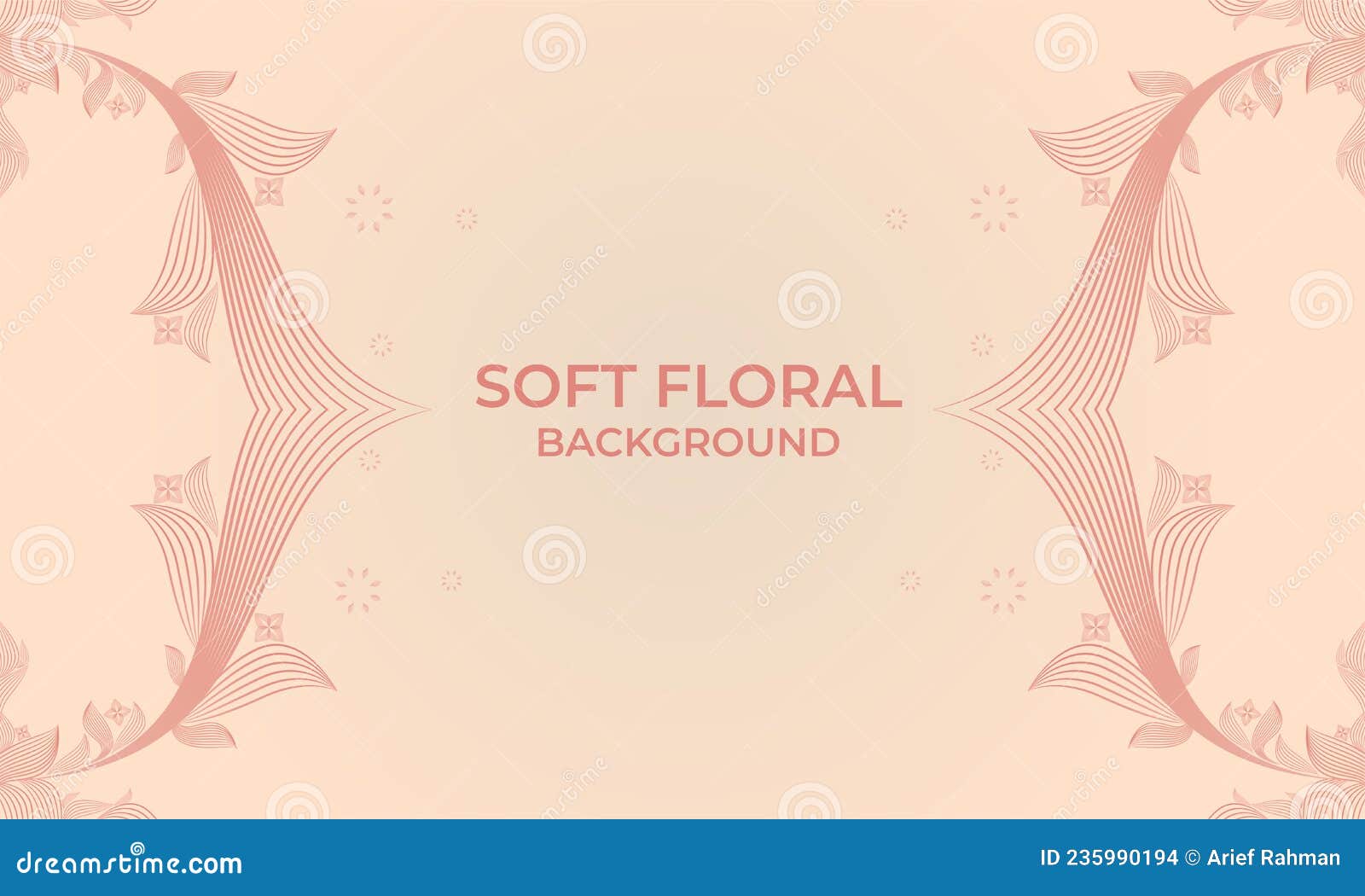 Soft Color Line Floral Ornament Shape Background Stock Vector ...