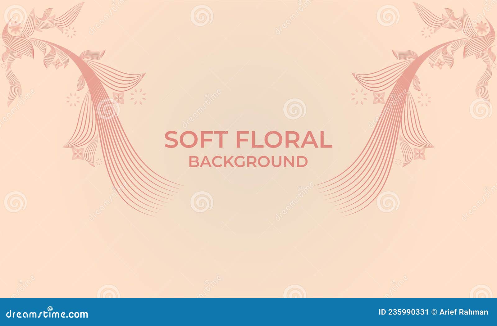 Soft Color Line Floral Ornament Shape Background Stock Vector ...
