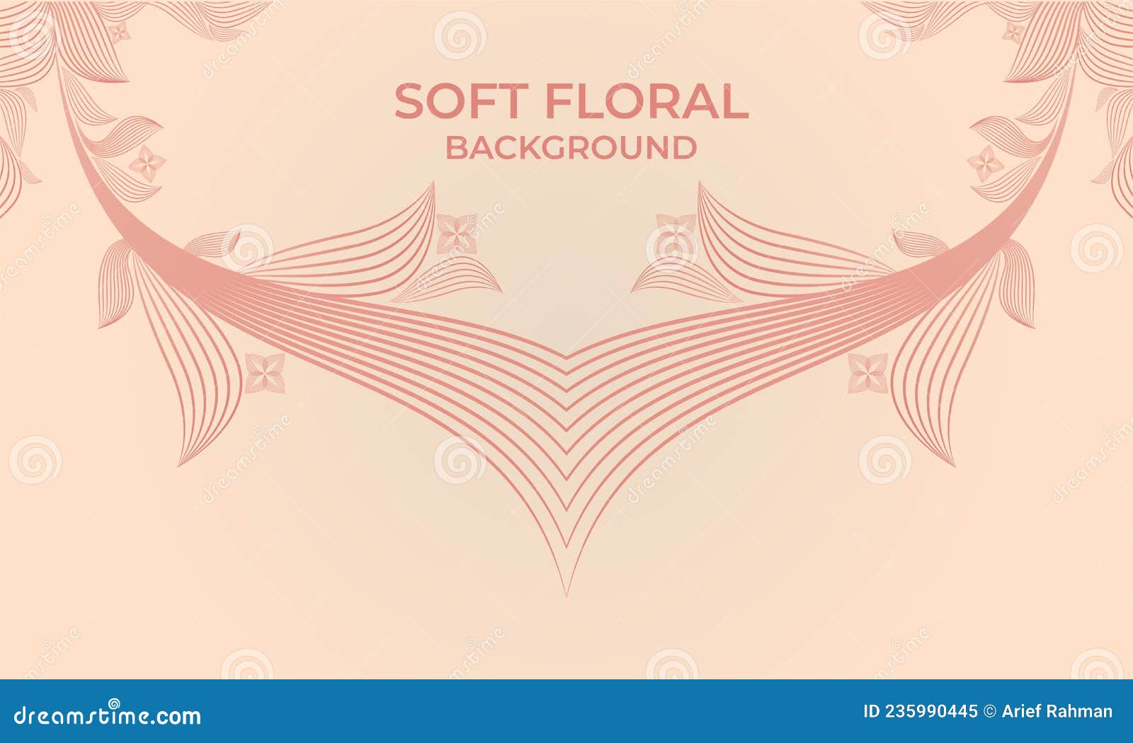 Soft Color Line Floral Ornament Shape Background Stock Vector ...