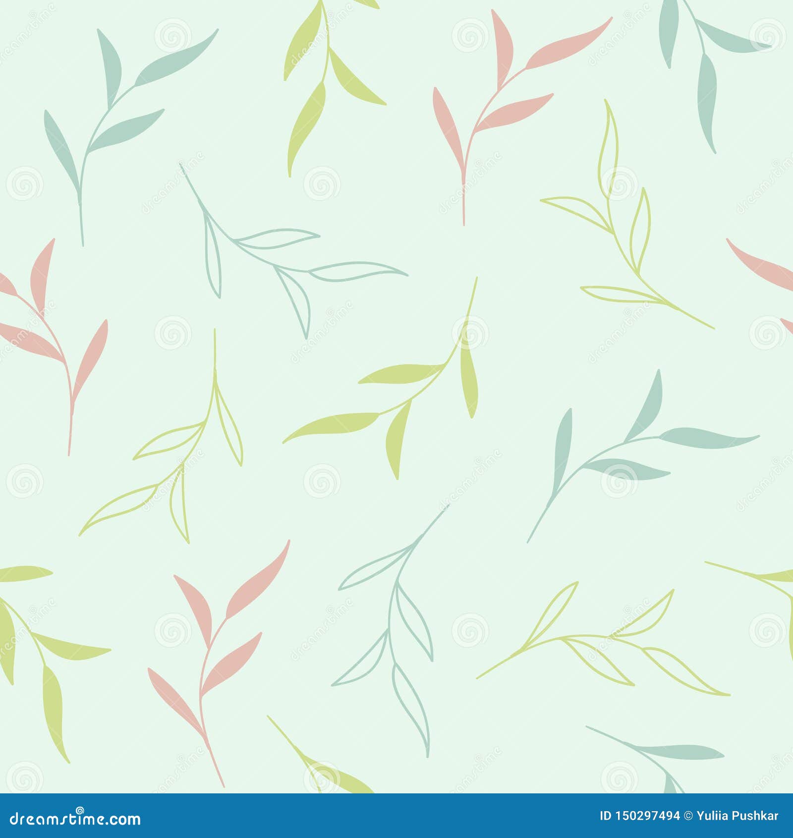 Soft Colored Floral Seamless Pattern. Vector Background for Fabric ...