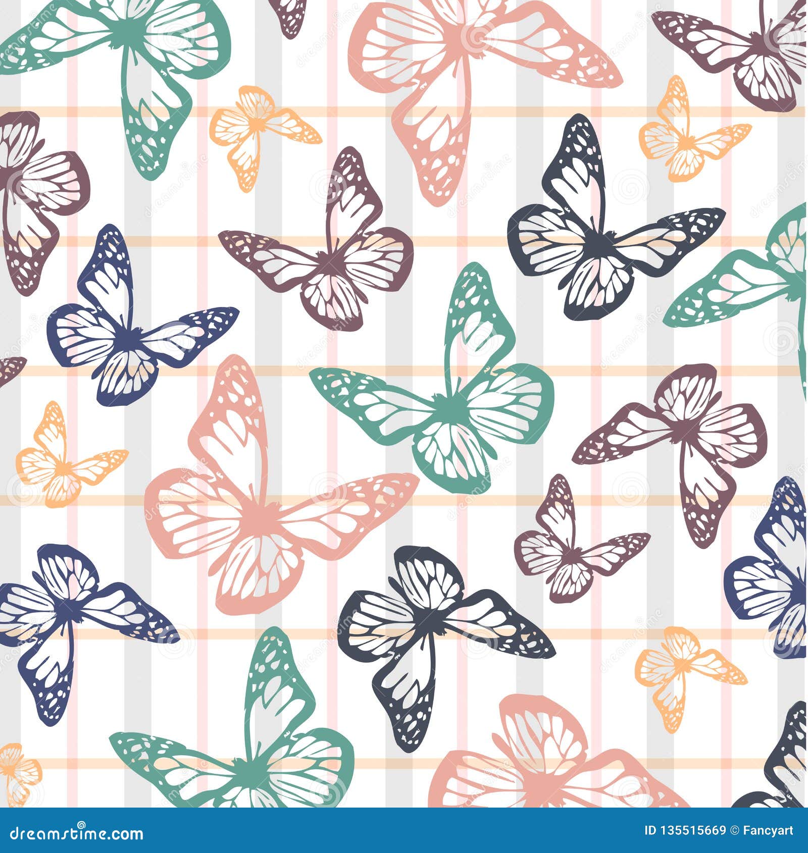 Soft Colored Flying Butterflies for Spring Season Stock Vector ...