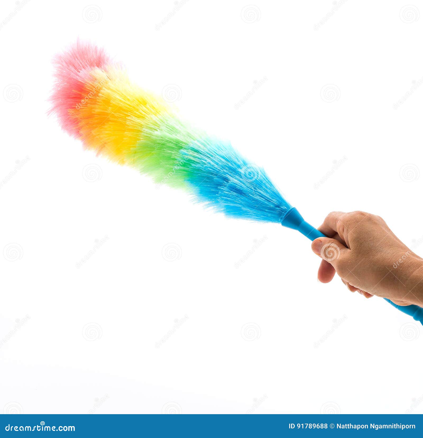 Soft Colorful Duster with Plastic Handle Stock Photo - Image of ...