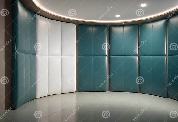 Soft Convex Wall Panels, in White Leather Stock Illustration ...