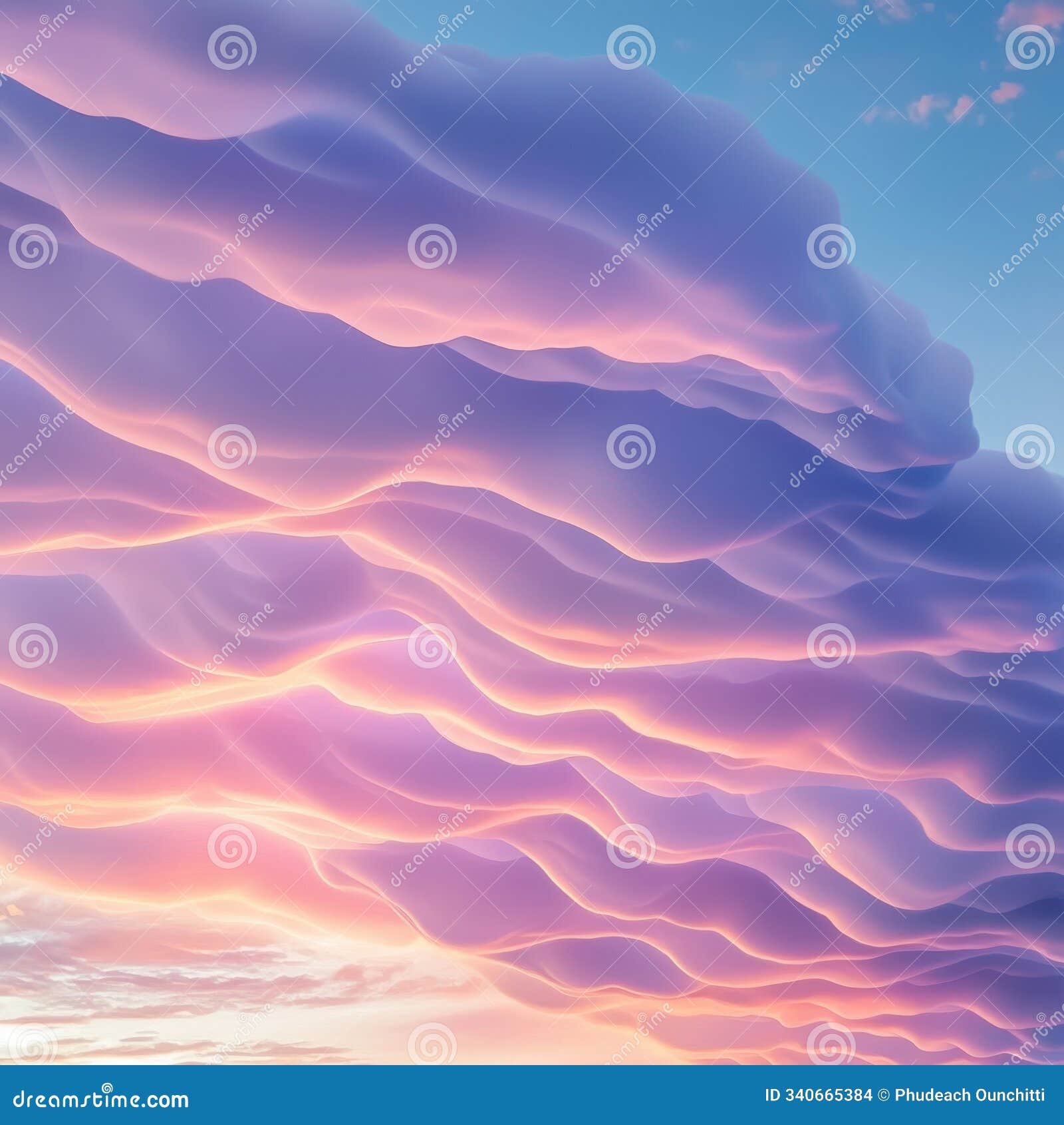 Soft Cotton Candy Clouds in Wave Pattern Stock Photo - Image of colors ...