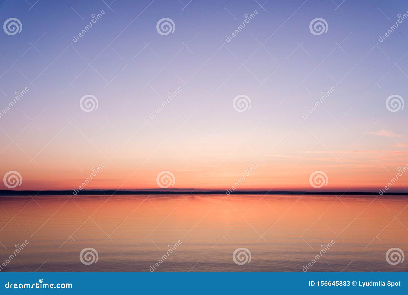 Soft Dawn Over the Sea Surface before the Sun Appears Over the Horizon ...