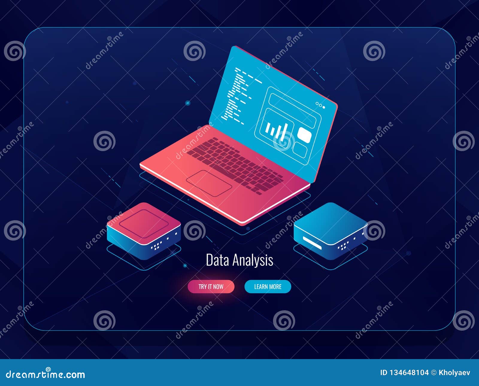 Soft Development Isometric Vector, Web Design Process, Laptop with Data, Programming and Code ...