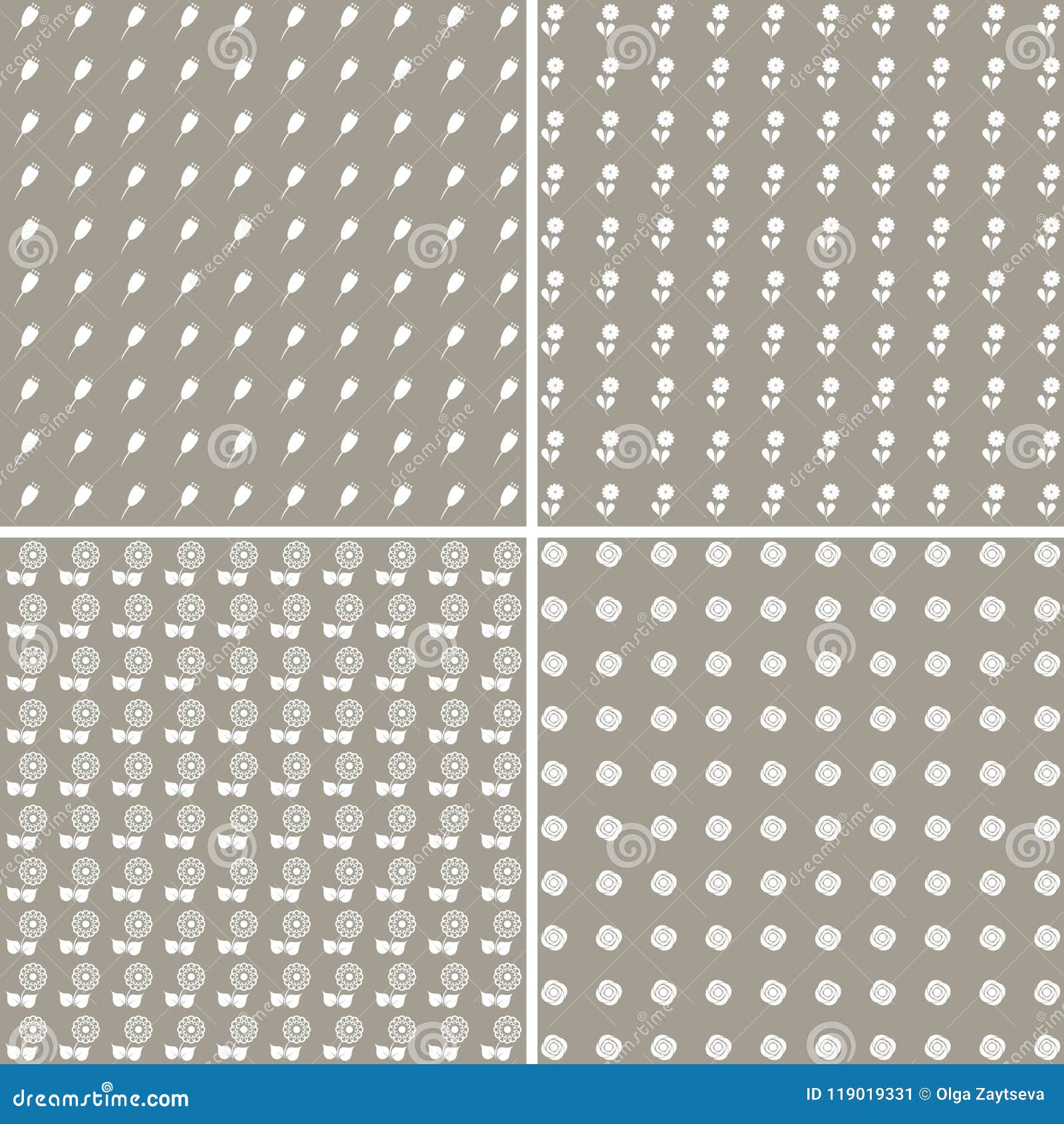 Soft Different Seamless Patterns. Stock Illustration - Illustration of ...