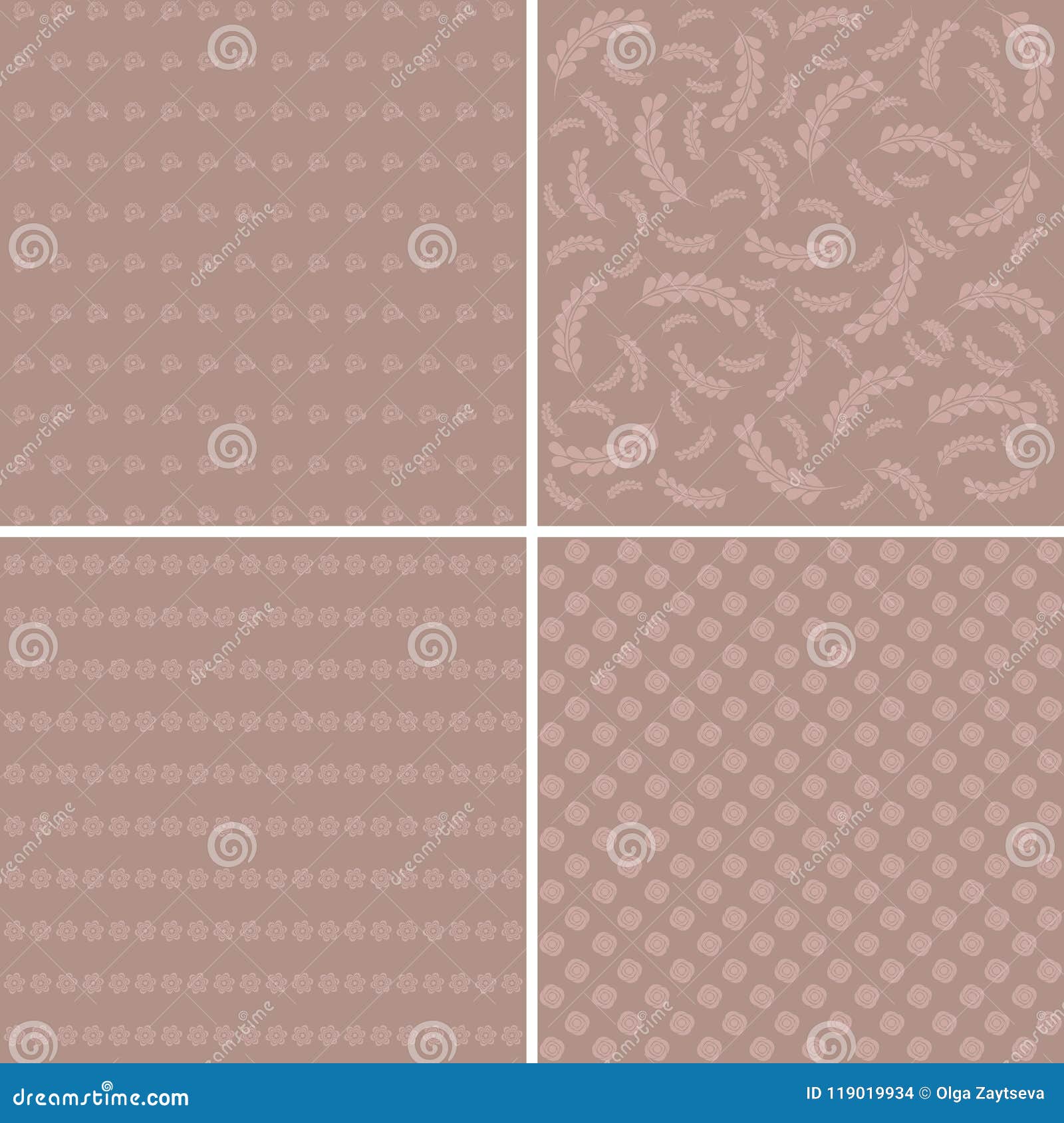 Soft Different Seamless Patterns. Stock Illustration - Illustration of ...