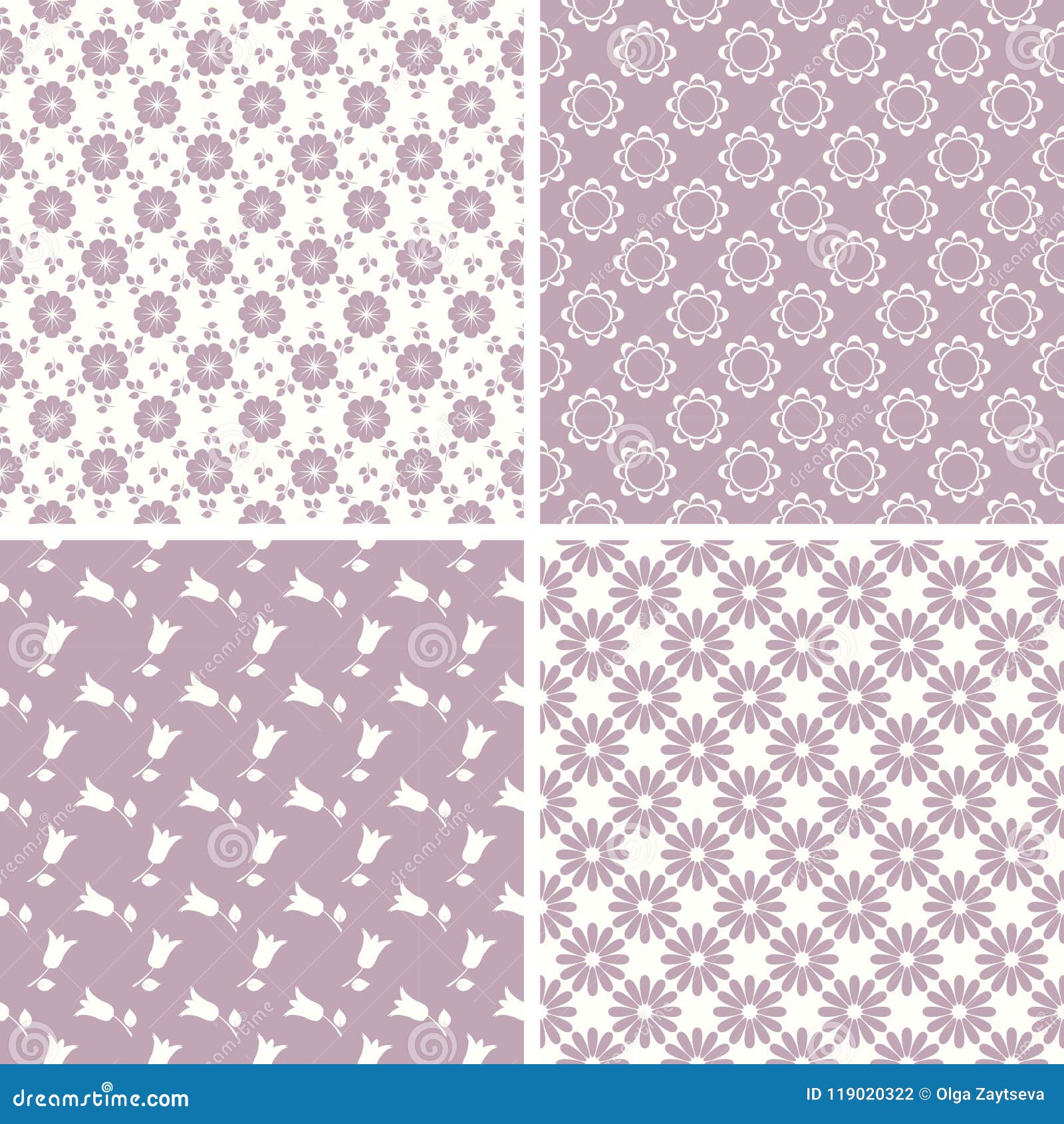 Soft Different Seamless Patterns. Stock Illustration - Illustration of ...
