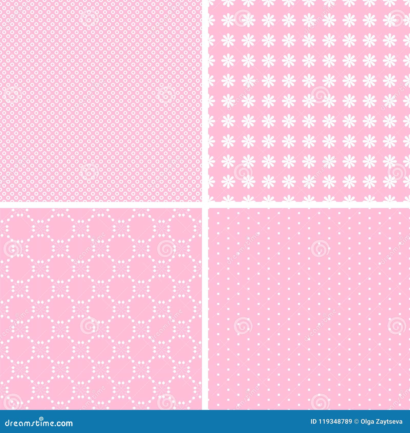Soft Different Vector Seamless Patterns. Stock Illustration ...